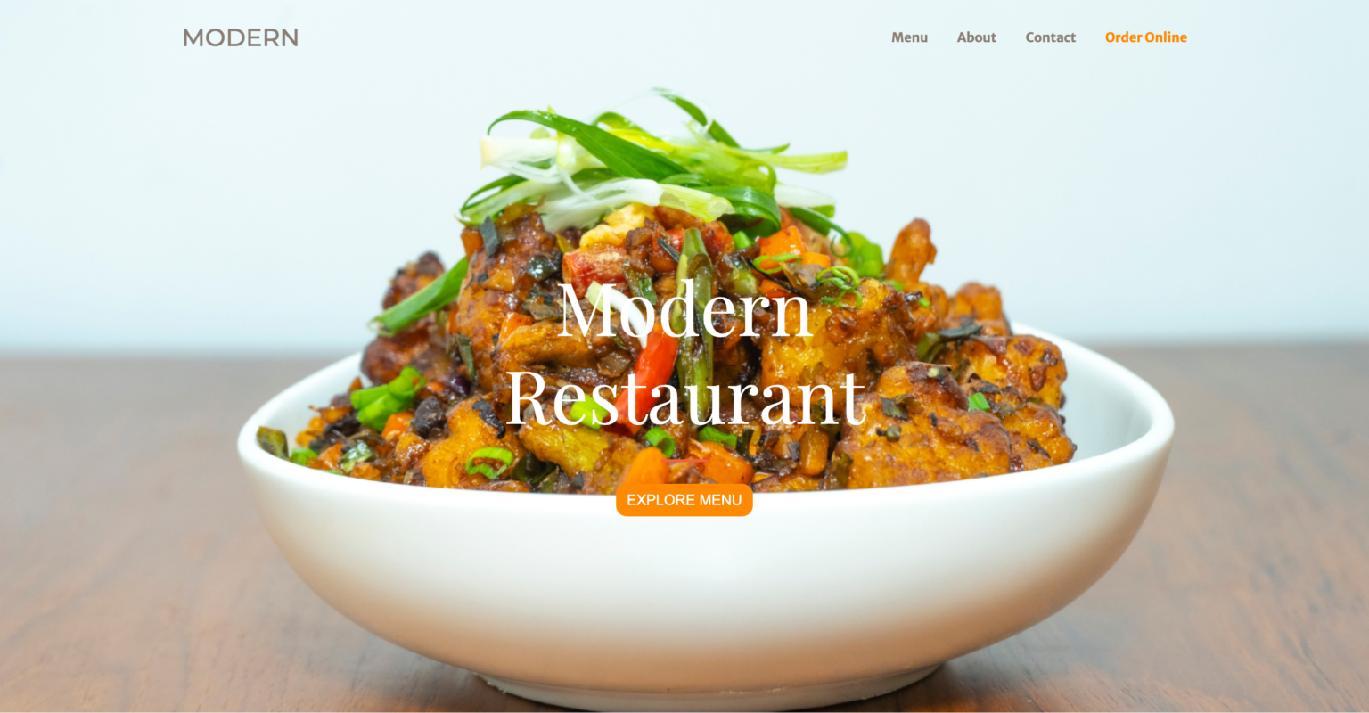 Modern: Restaurant Website Template (Zip Download) • Flow & Design
